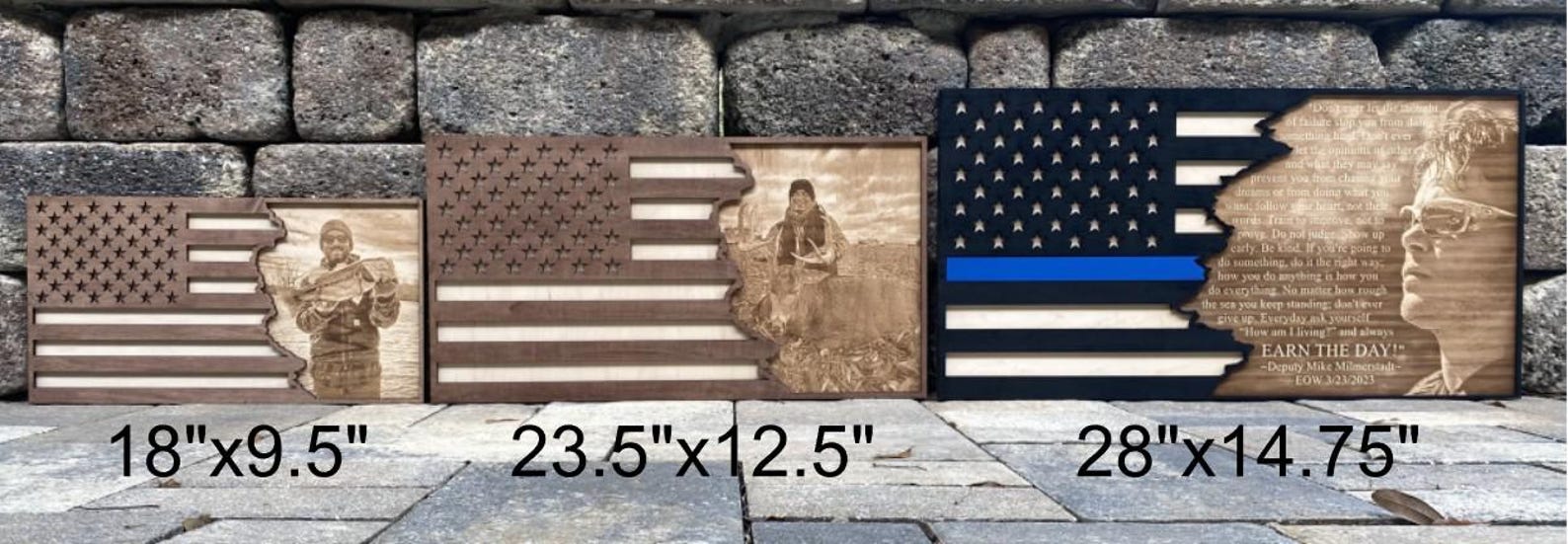 Laser Engraved Photo Flag Sign: Personalized Memorial Gift - Etsy