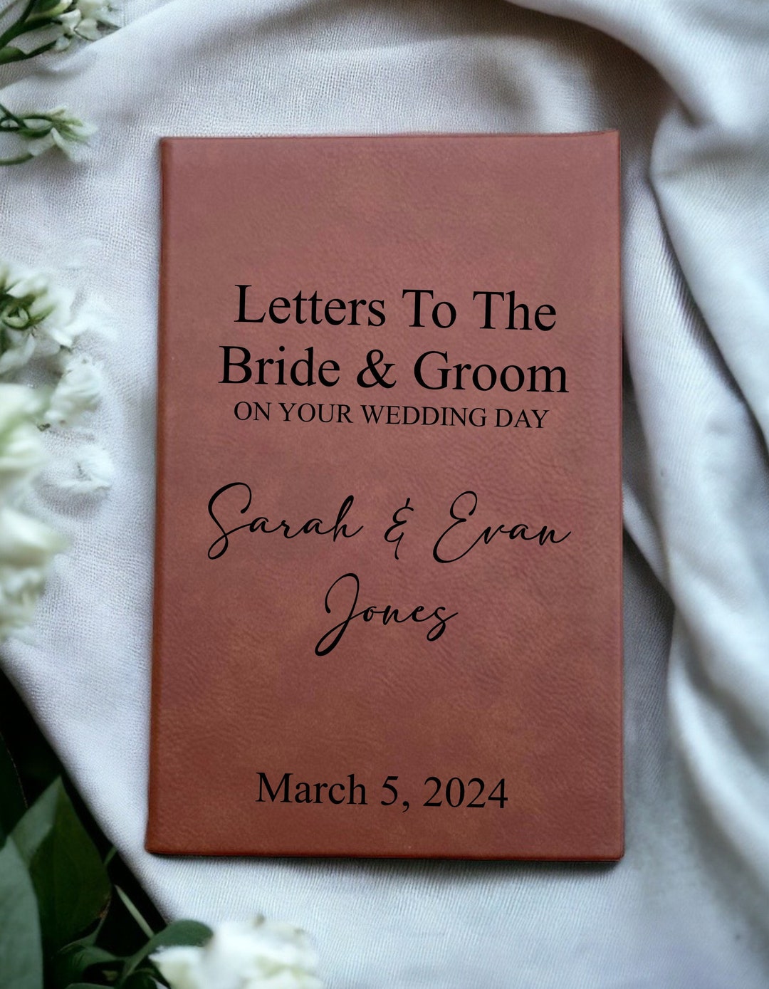 Engraved Wedding Guest Letters Book: Leatherette Keepsake Journal - Etsy