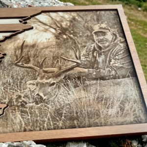 Hunting Gifts, Photo Flag Sign, Laser Engraved Photo, Gift for Him ...