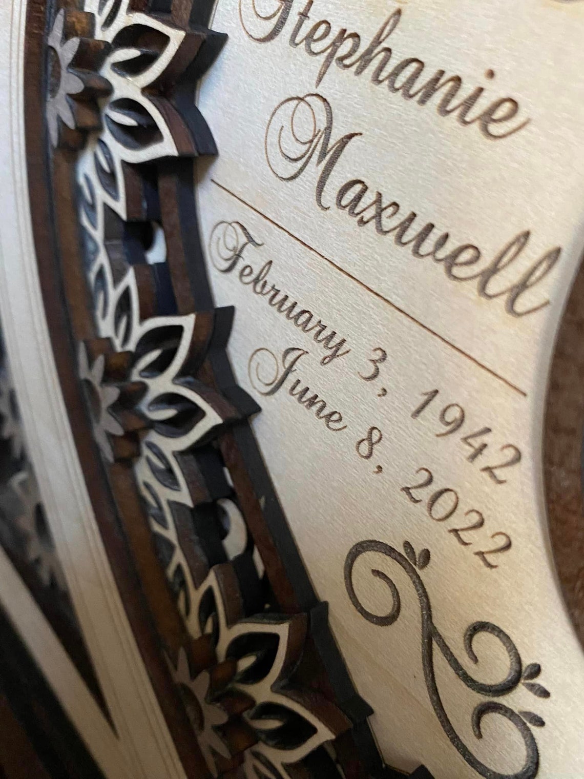 Laser Engraved Memorial Shadow Box Picture Frame, Layered Frame ...