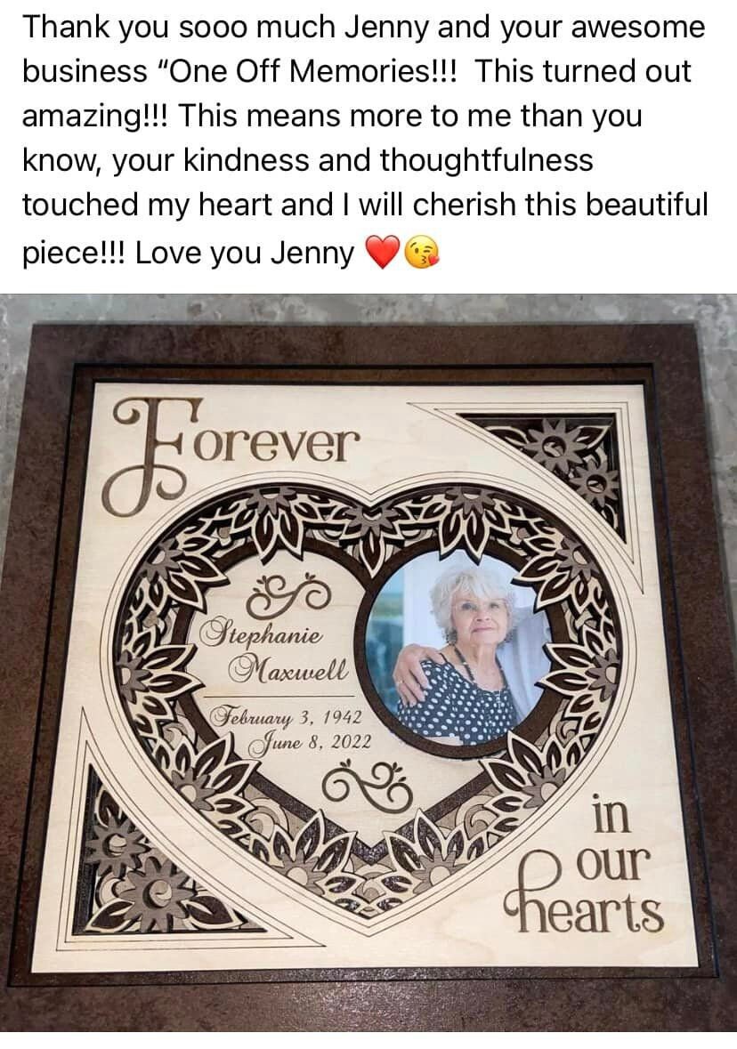 Laser Engraved Memorial Shadow Box Picture Frame, Layered Frame ...