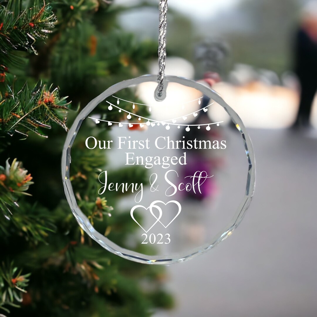 Our First Christmas Engaged, First Christmas Ornament, Personalized ...