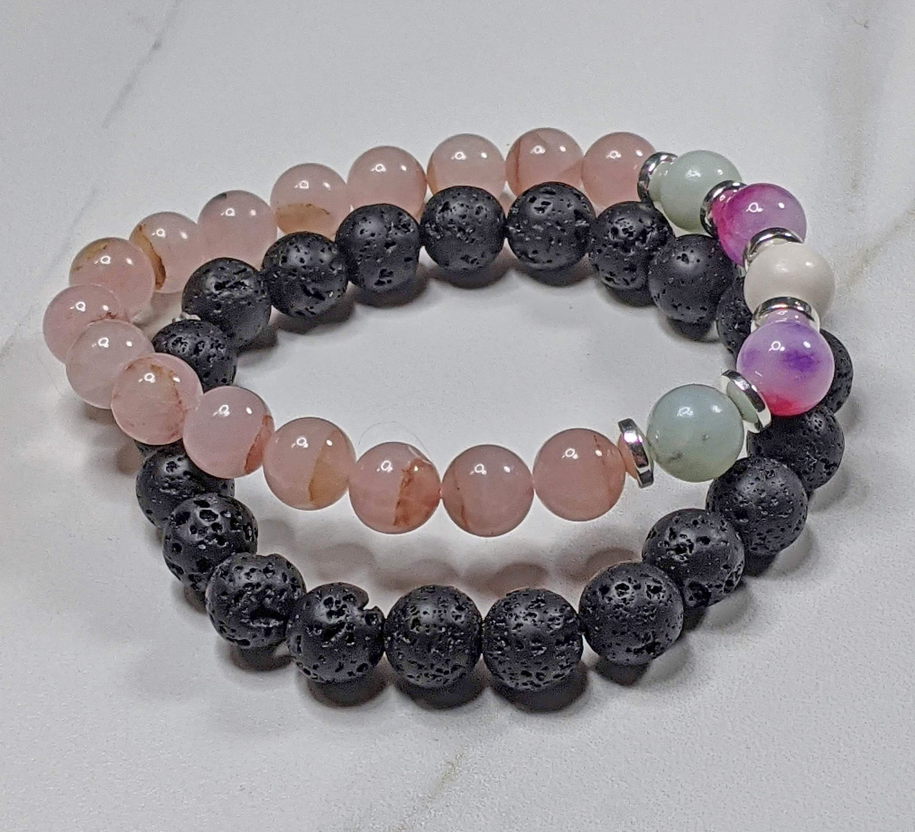 Rose Quartz Beaded Bracelet Crystal and Stone Jewelry Pink | Etsy