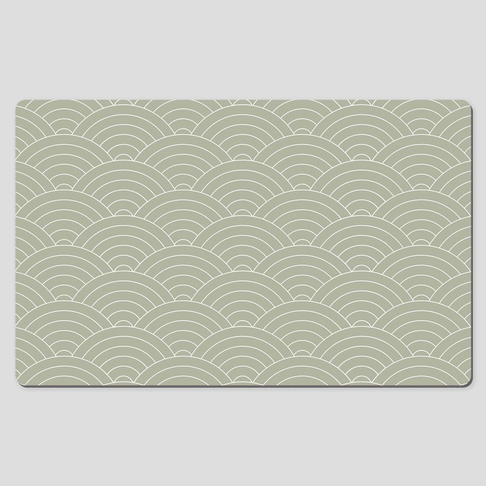 Gray Sage Waves Desk Mat Boho Desk Mat Sage Green Desk Mat - Etsy