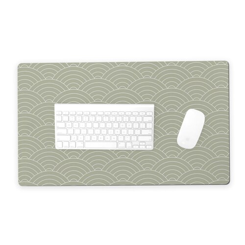 Gray Sage Waves Desk Mat Boho Desk Mat Sage Green Desk Mat - Etsy