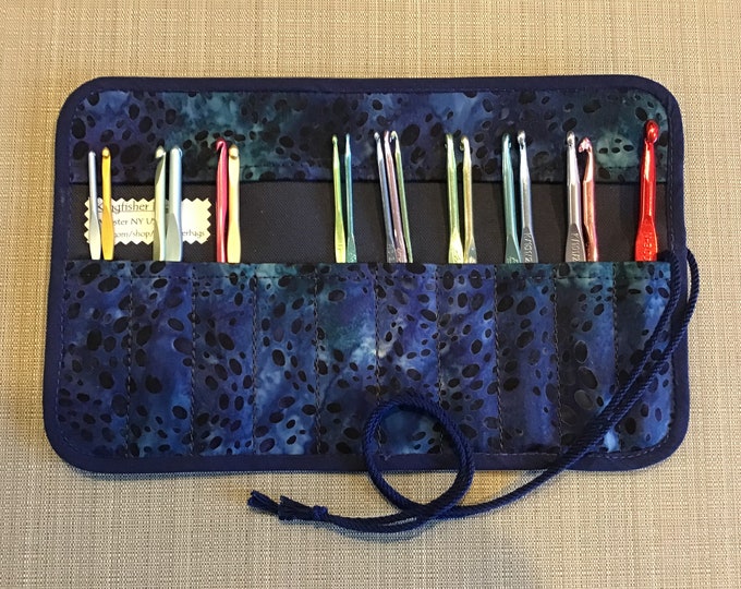 10-slot Crochet Hook Case Roll, Crochet Organizer, Crochet Storage Case ...