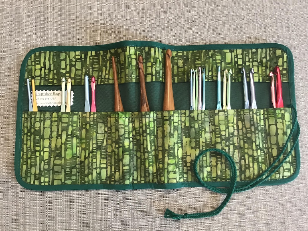 Extra Large 10-slot Crochet Hook Case, Crochet Organizer Storage Roll ...
