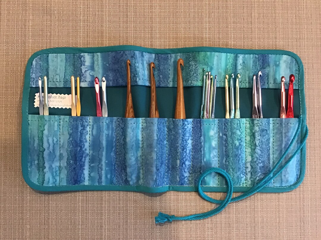 Extra Large 10-slot Crochet Hook Case, Crochet Organizer Storage Roll ...
