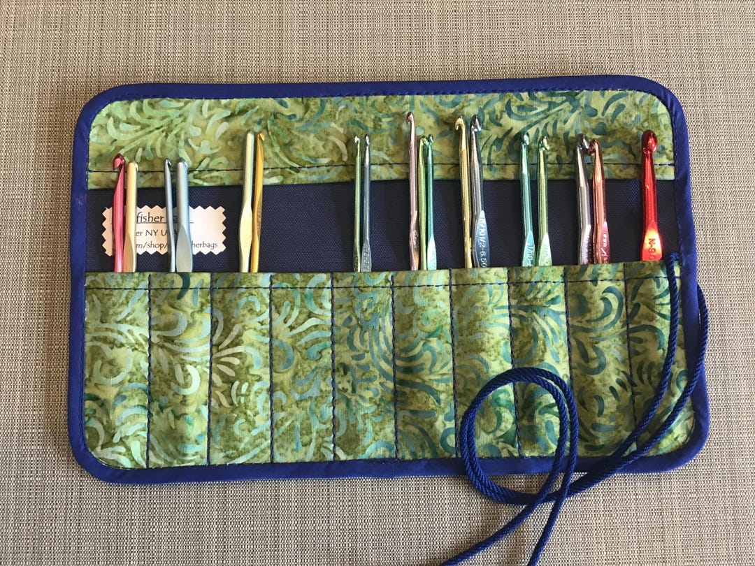 10-slot Crochet Hook Case Roll, Crochet Organizer, Crochet Storage Case ...