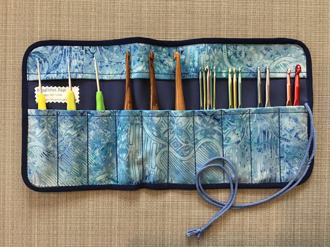 Extra Large 10-slot Crochet Hook Case, Crochet Organizer Storage Roll ...