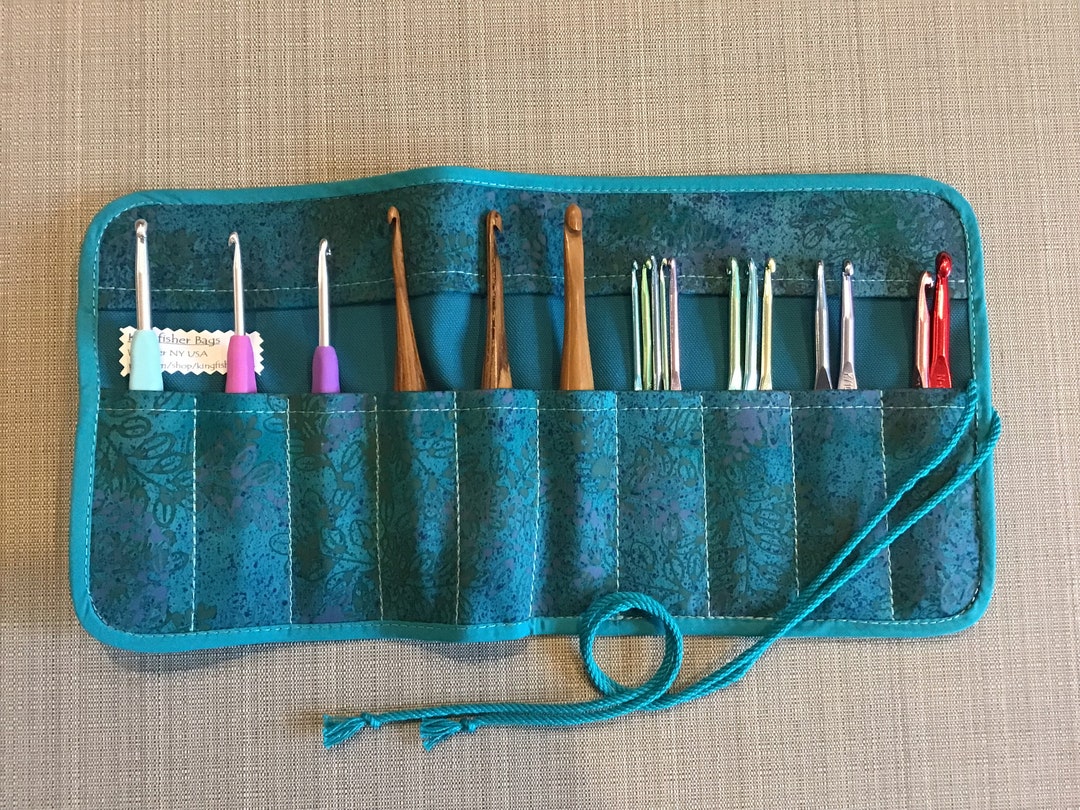 Extra Large 10-slot Crochet Hook Case, Crochet Organizer Storage Roll ...