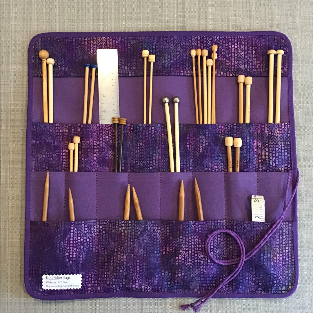 Large Knitting Needle Case/roll/organizer; Knitting Needle Holder ...