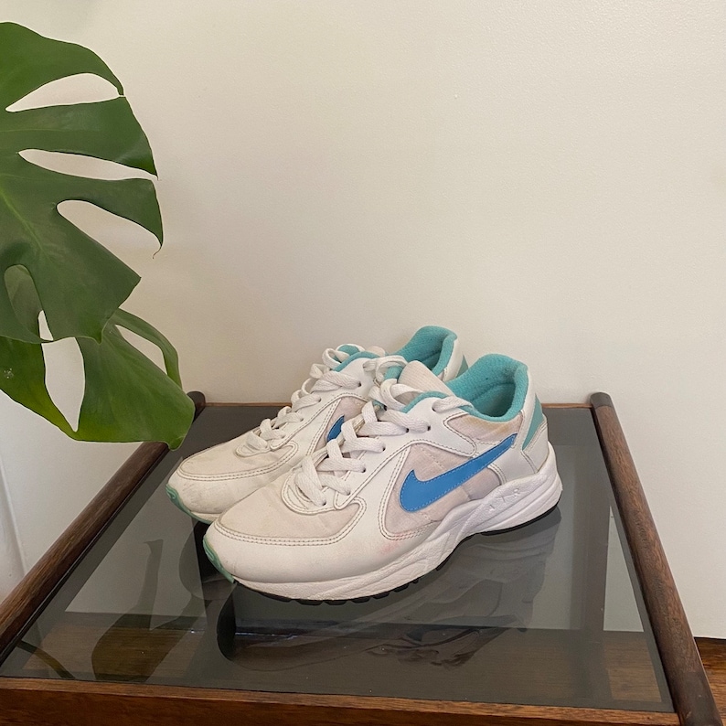 Vintage Nike 70s 80s Air Icarus Trainers/shoes. White Blue. Women's 7 ...