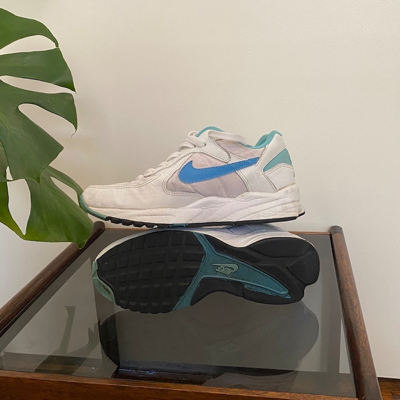 Vintage Nike 70s 80s Air Icarus Trainers/shoes. White Blue. Women's 7 ...