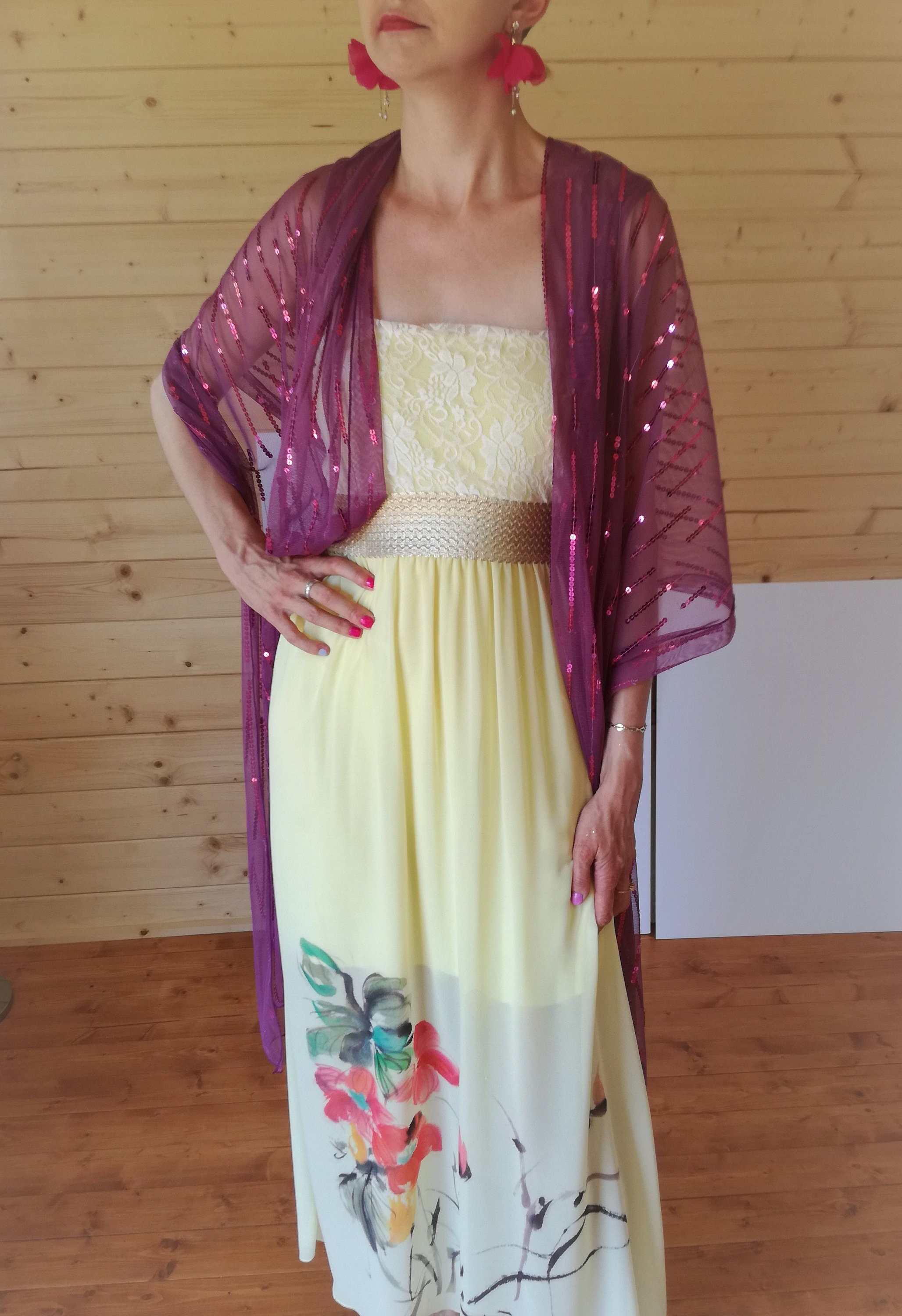 Light Shawl With Sequins Bridesmaid Shawl - Etsy