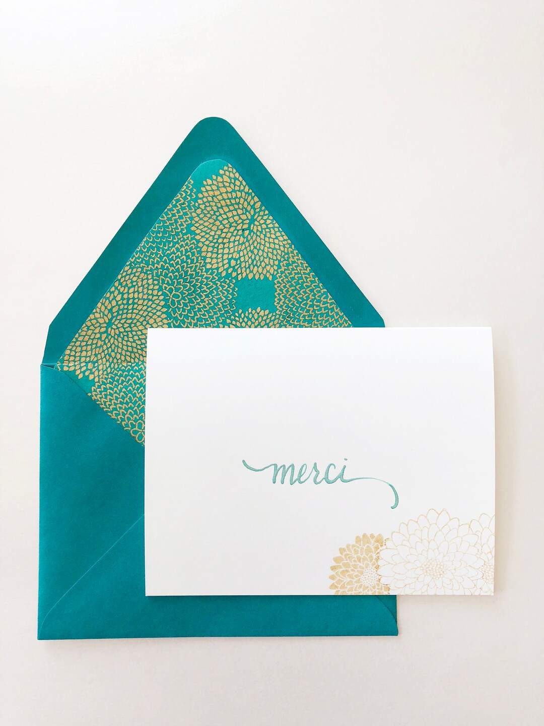 Merci - Hand Printed Calligraphy Card - Keepsake - Custom Lined ...