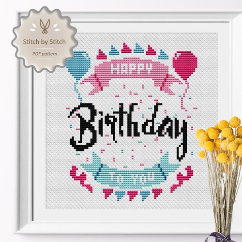 Cross stitch pattern. The Birthday Party Sewing & Fiber Sewing ...