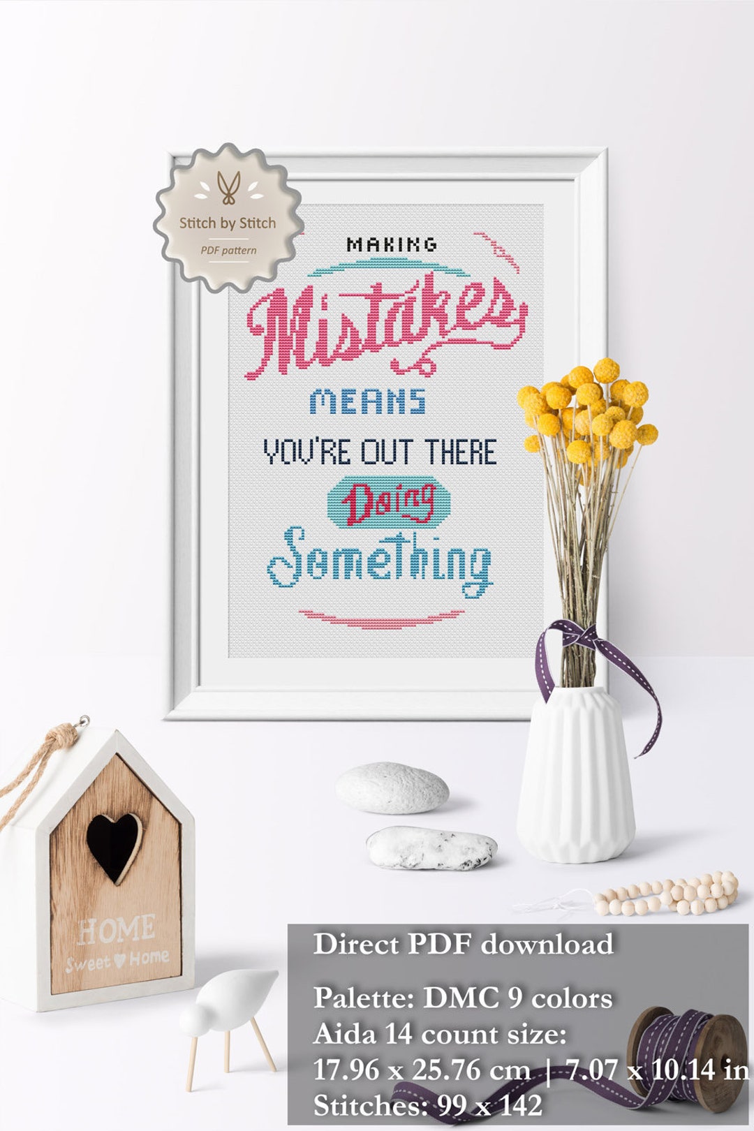 Modern Cross Stitch Pattern, Inspirational Quote Cross Stitch Pattern ...