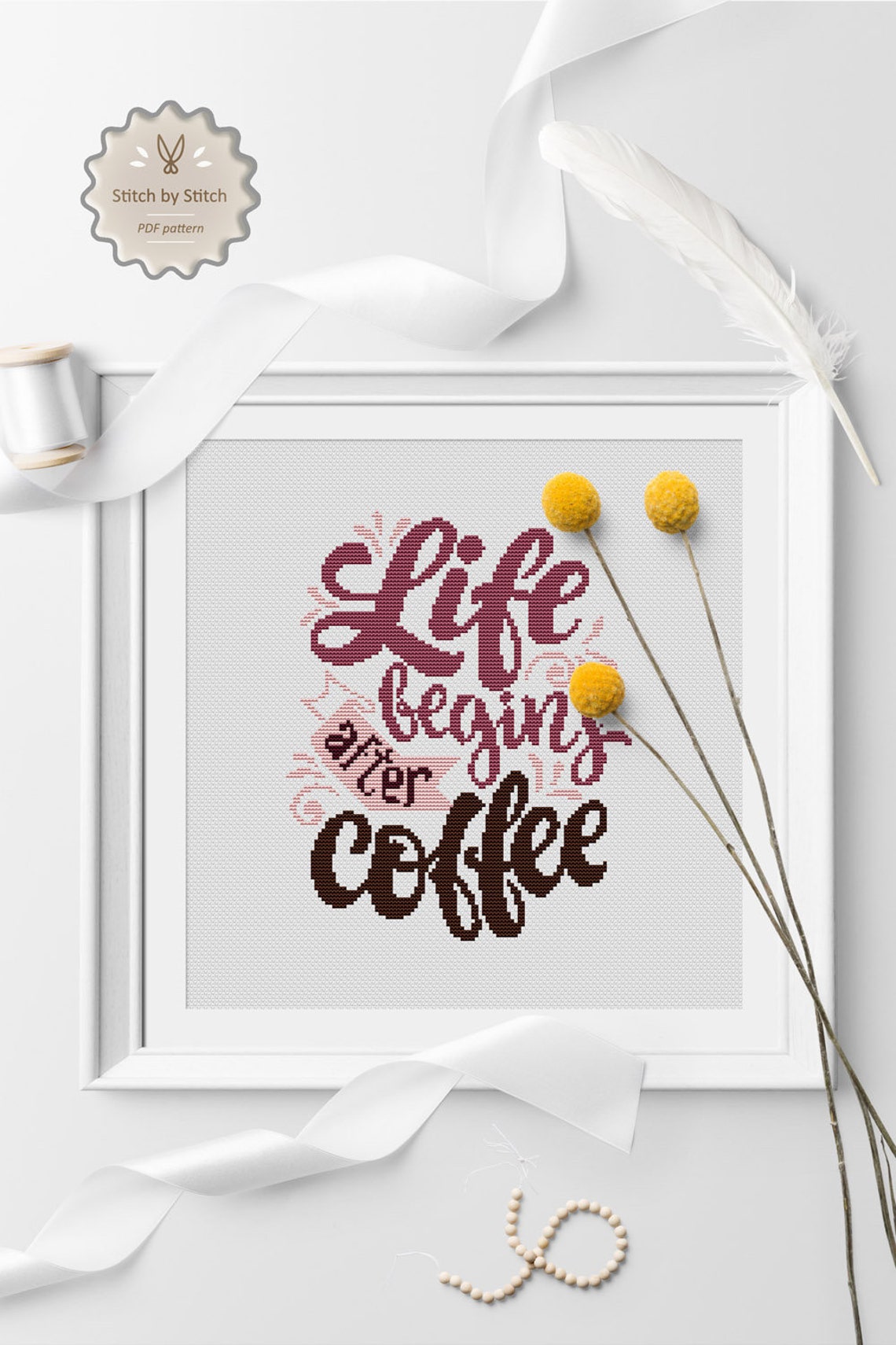 Coffee Cross Stitch Pattern, but First Coffee Counted Cross Stitch ...