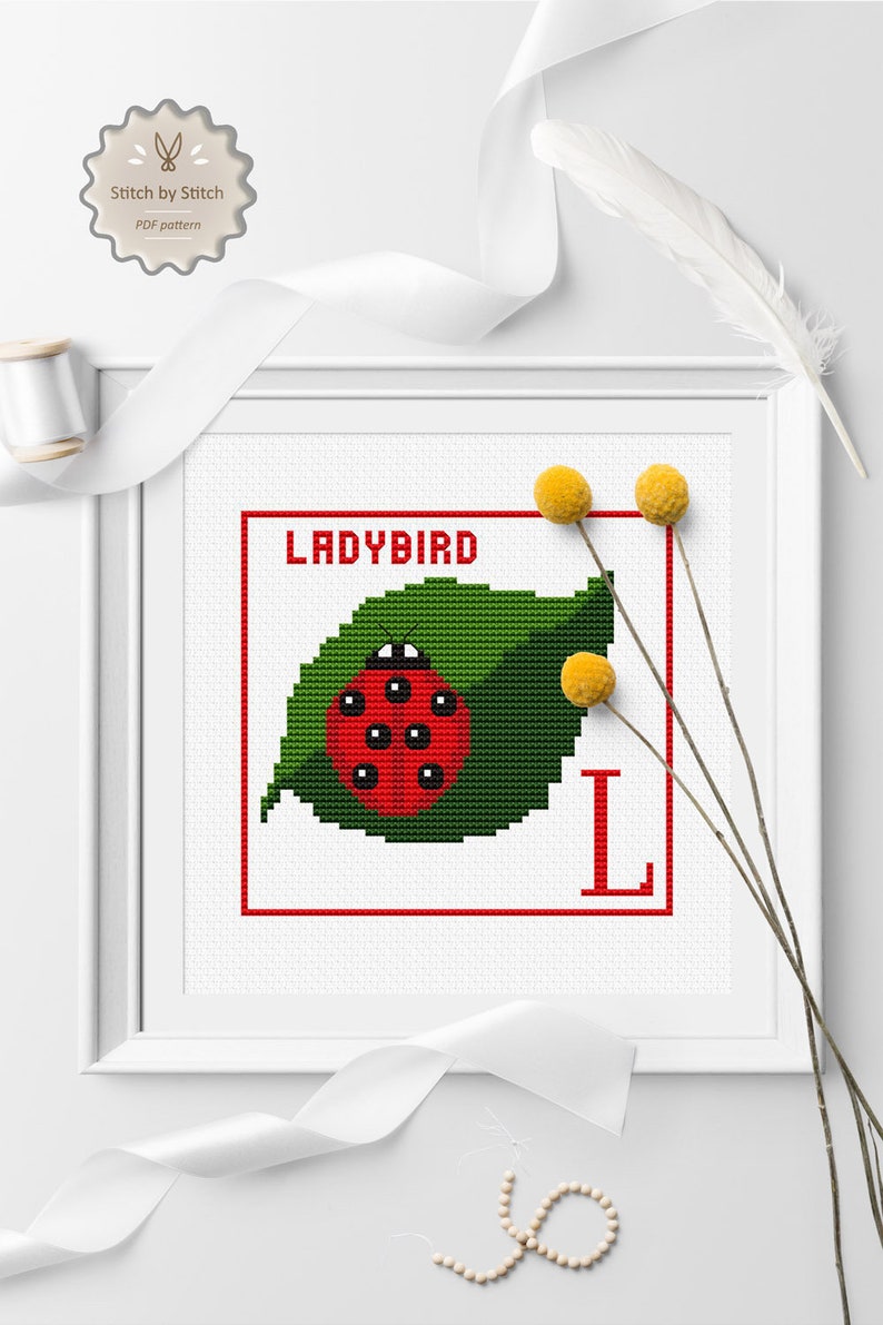 Ladybird Cross Stitch Pattern Alphabet Cross Stitch Pattern - Etsy
