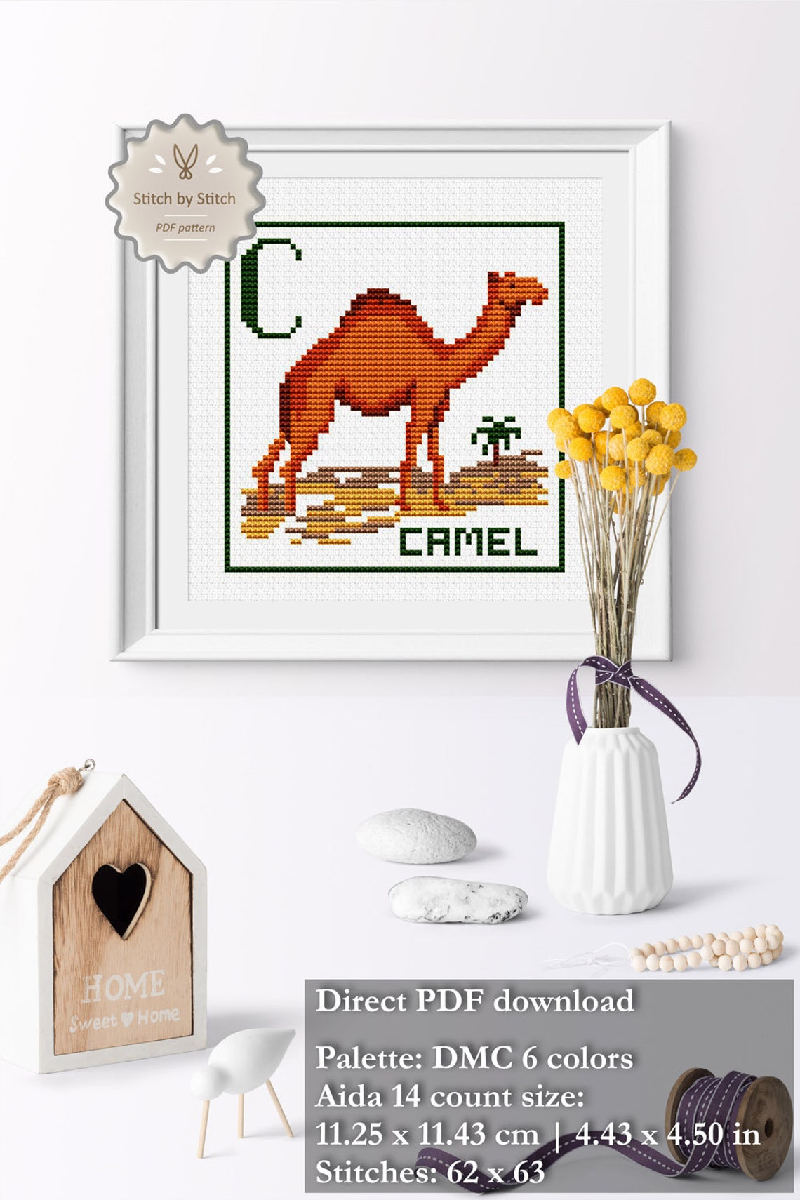Camel Cross Stitch Pattern, Alphabet Cross Stitch Pattern, Baby Cross ...