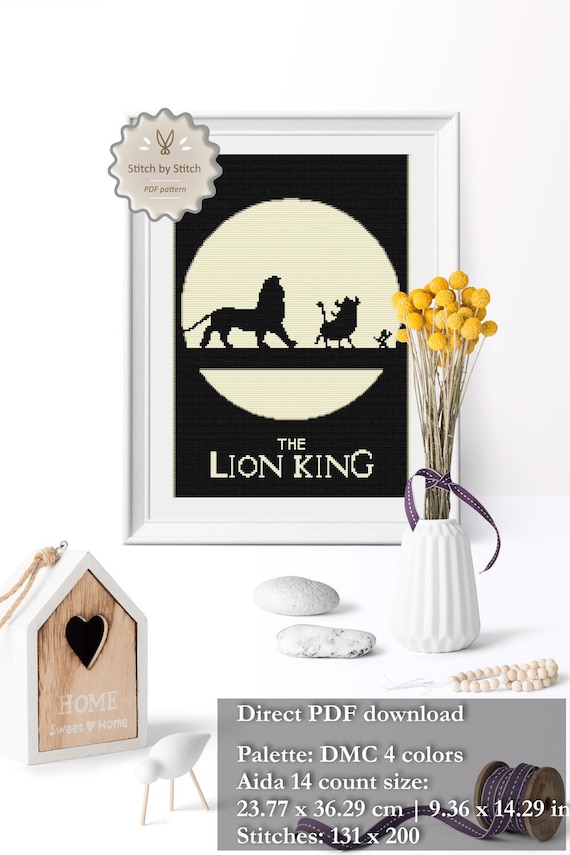 Lion King Cross Stitch Pattern Simba Cross Stitch Easy Cross | Etsy