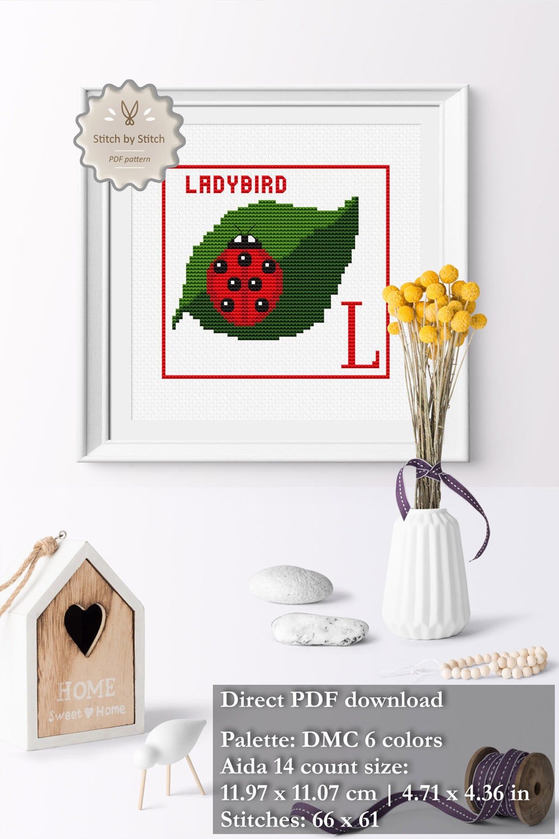 Ladybird Cross Stitch Pattern Alphabet Cross Stitch Pattern - Etsy