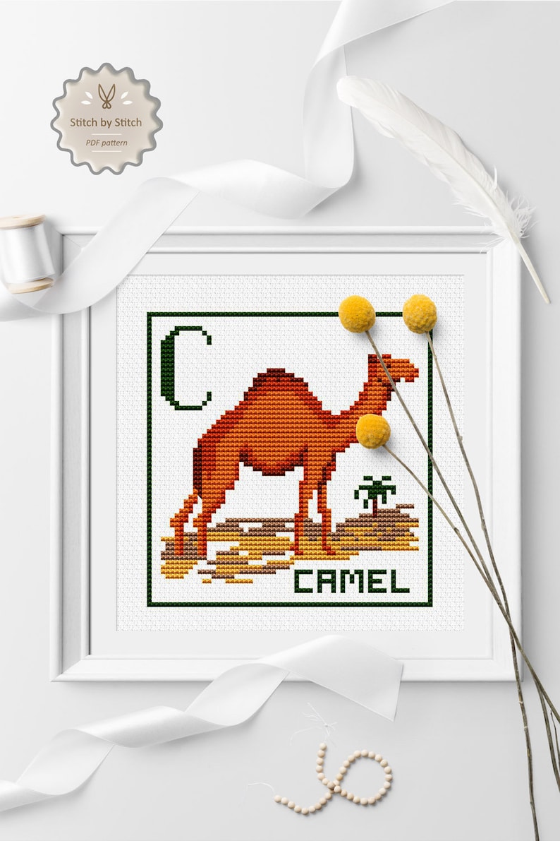 Camel Cross Stitch Pattern, Alphabet Cross Stitch Pattern, Baby Cross ...