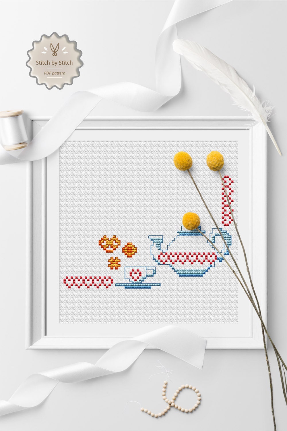 Kitchen Cross Stitch Pattern, Food Cross Stitch, Modern Cross Stitch ...