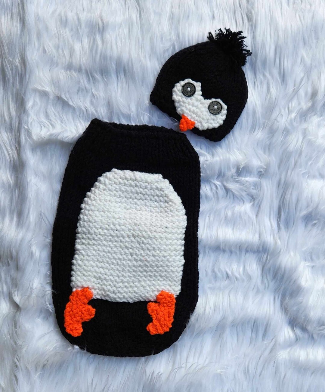 Newborn Penguin Costume, Baby Photo Prop ,baby Boys/girls Crochet Knit ...