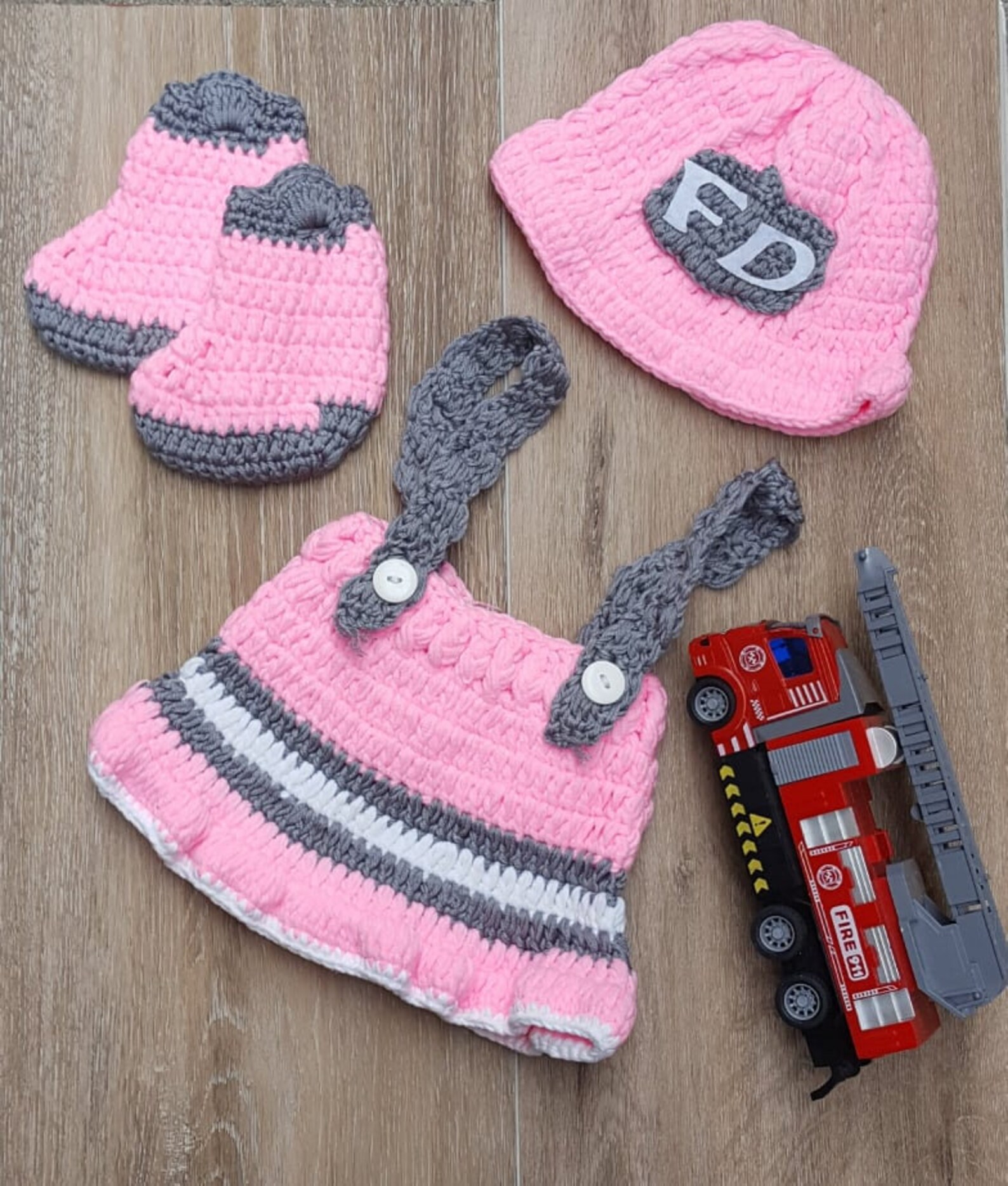 Fire Department Crochet Set Firefighter Set Baby Girl - Etsy