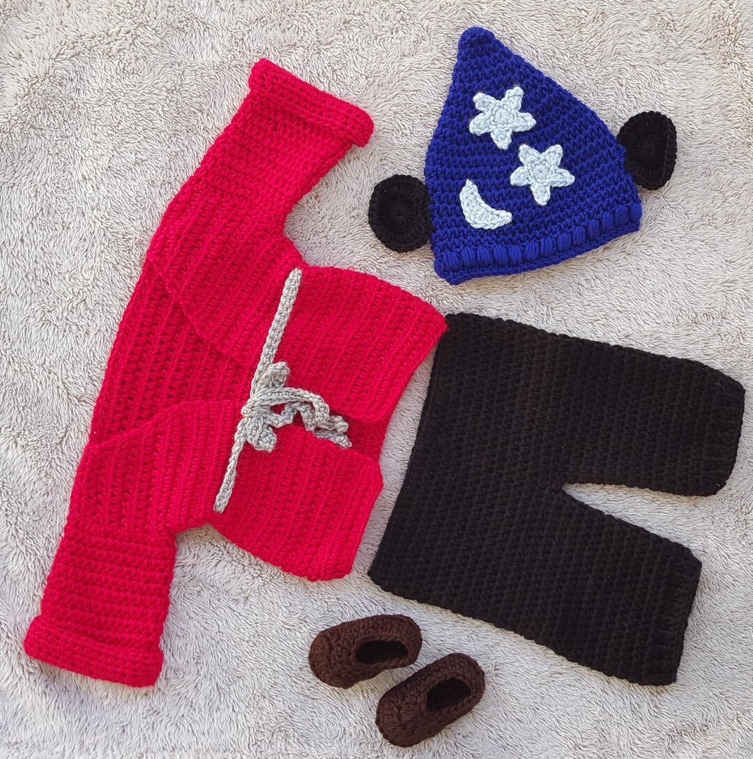 Sorcerer Mickey Set,crochet Magician Mickey Mouse Outfit,baby Photoprop ...