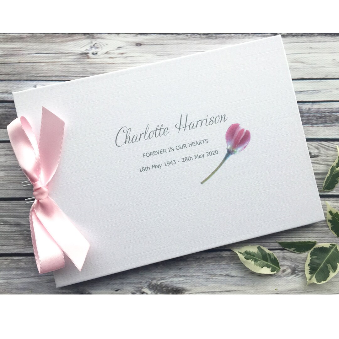 Personalised Condolence Book, Book of Condolence, in Loving Memory Book ...