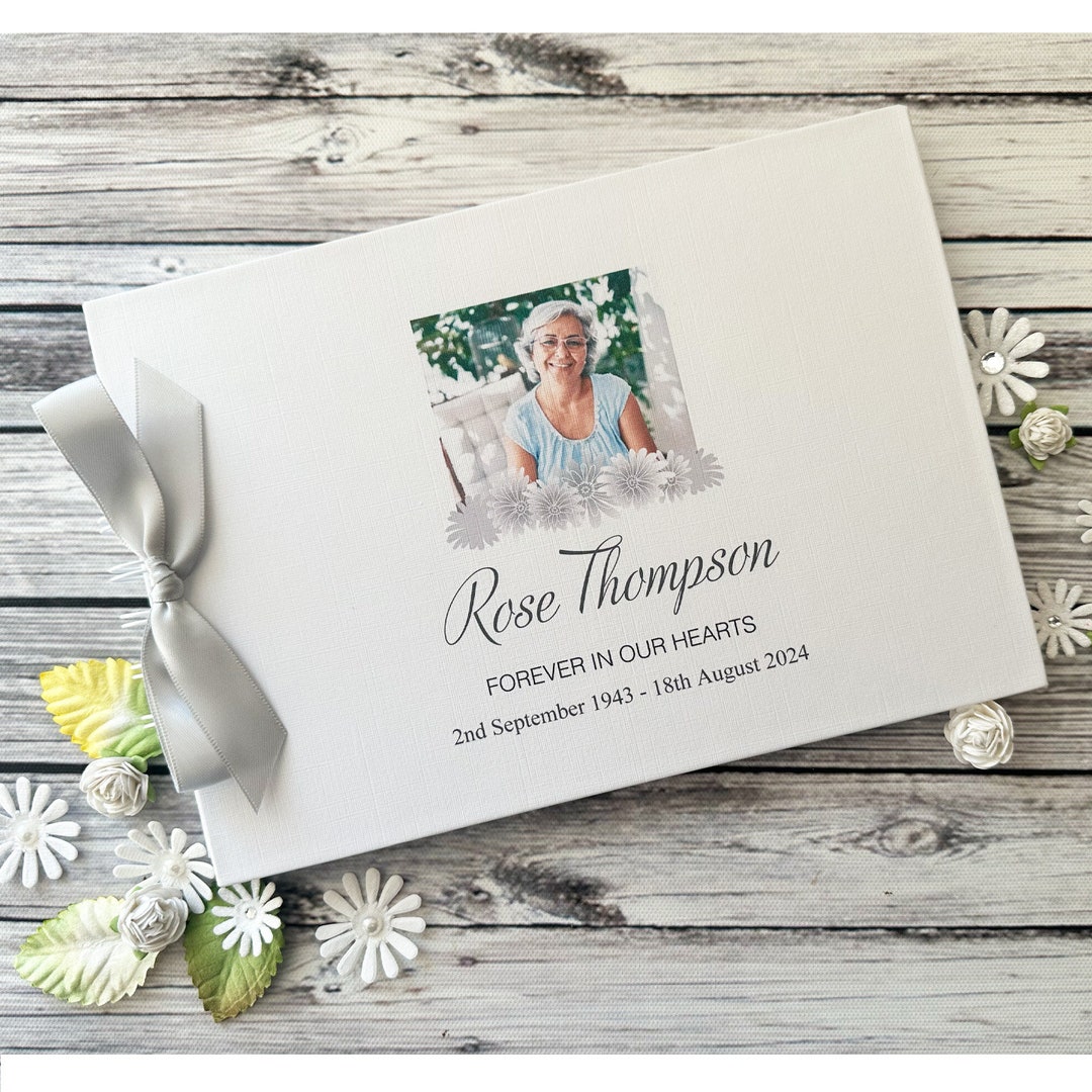 Personalised Book of Condolence Memorial Guest Book Album With ...