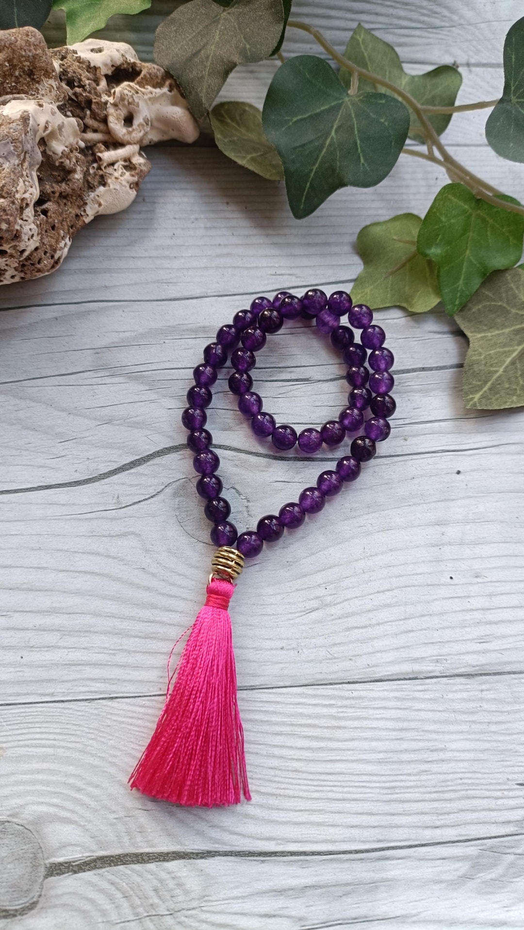 Mini Japa Mala 45 Jade Treated for Sacred Numerical Codes Agesta ...