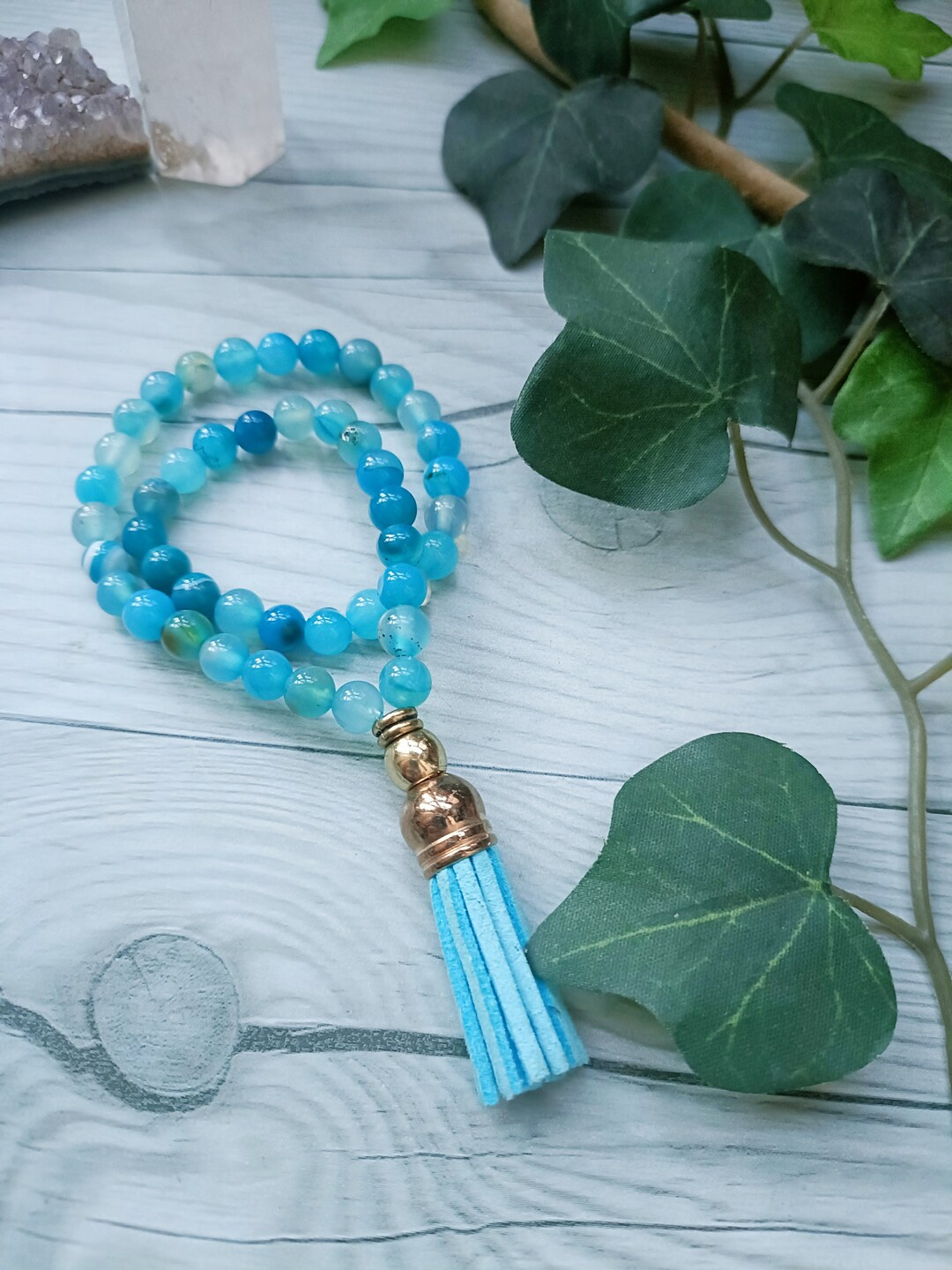 Mini Japa Mala With 45 Agates, Sacred Numeric Codes of Agesta ...