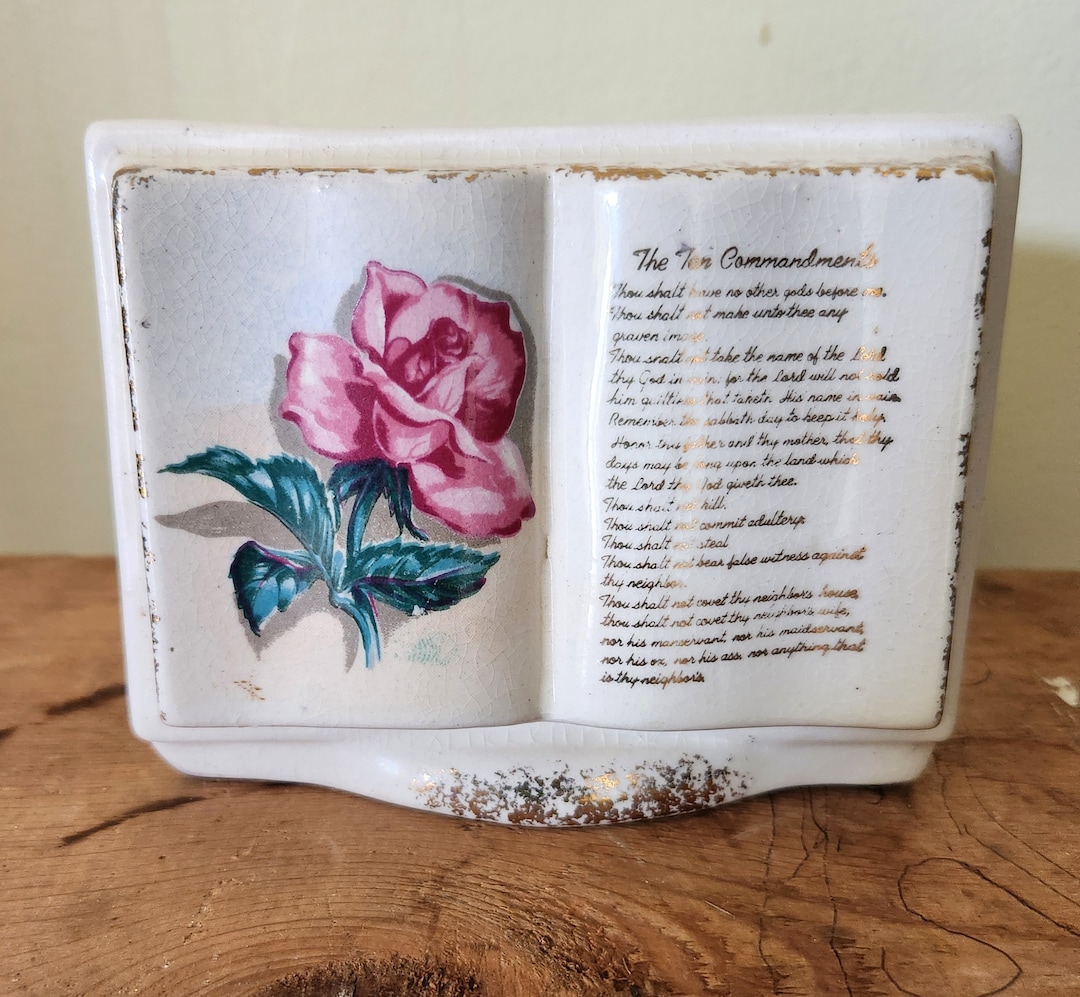 Ten Commandments Vintage Planter Desk Organizer Plant Baby Vintage ...