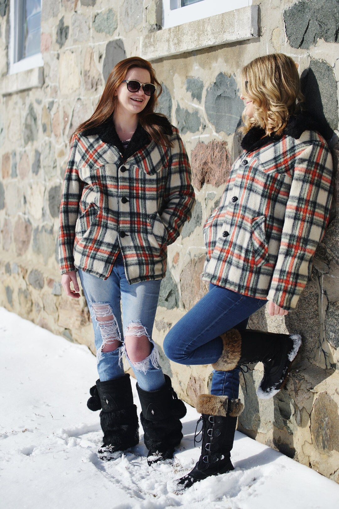 Vintage Wool Fleece Lined Plaid Chore Jacket - Etsy