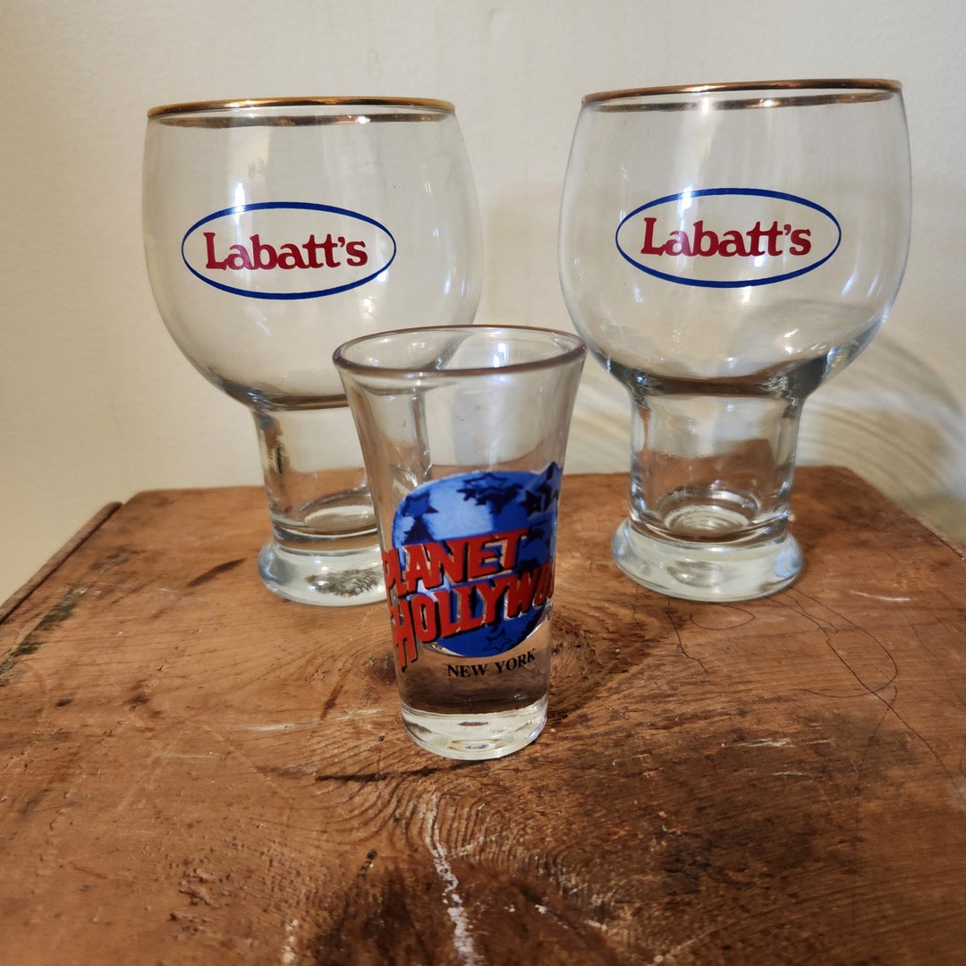 Labatt’s Brewery Beer Glasses Set of 2 Goblet Style Barware Vintage ...