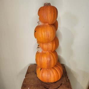 TRENDMASTERS Stacked Foam Light-up Pumpkins 18” Halloween Decor 1993 ...