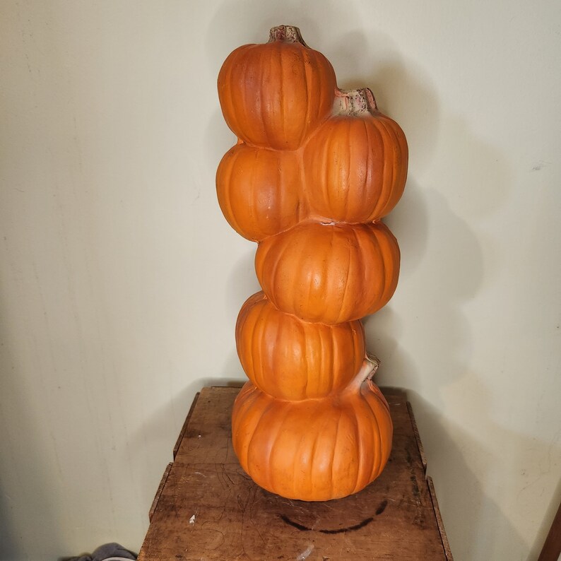 TRENDMASTERS Stacked Foam Light-up Pumpkins 18 Halloween Decor 1993 VTG ...