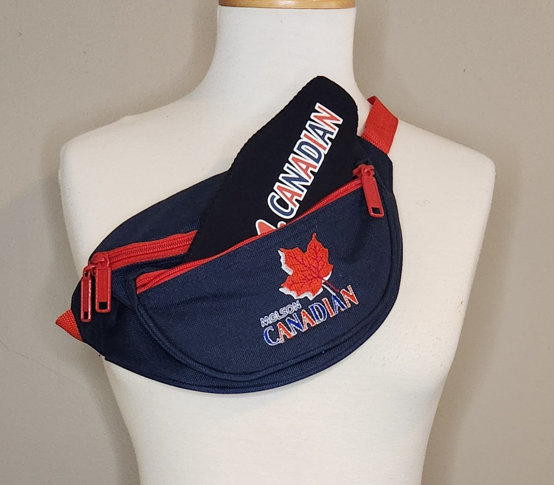 Molson Canadian Fanny Pack Bag Vintage Nylon Crossbody Handbag Blue ...