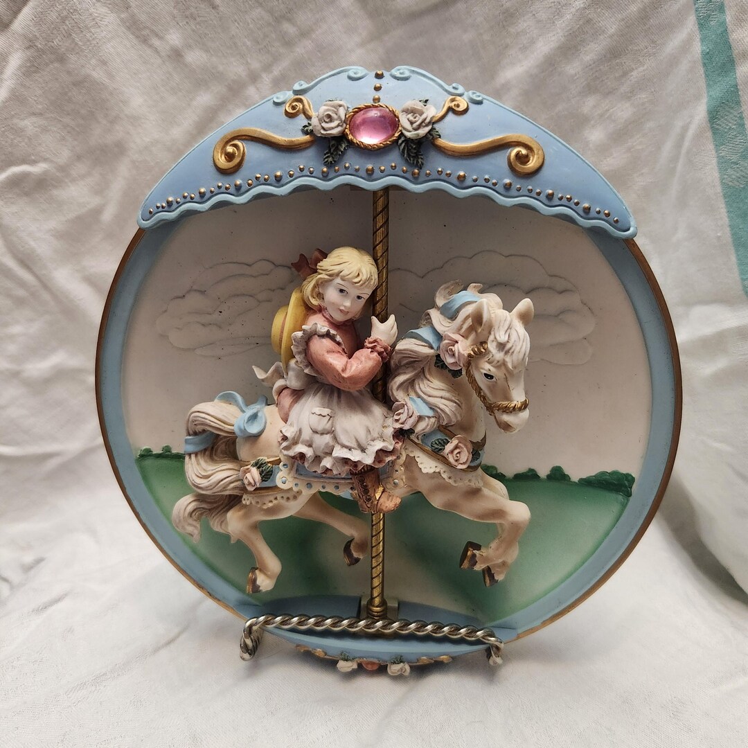 Carousel Daydreams Musical Plate Swept Away the Bradford Exchange 1994 ...