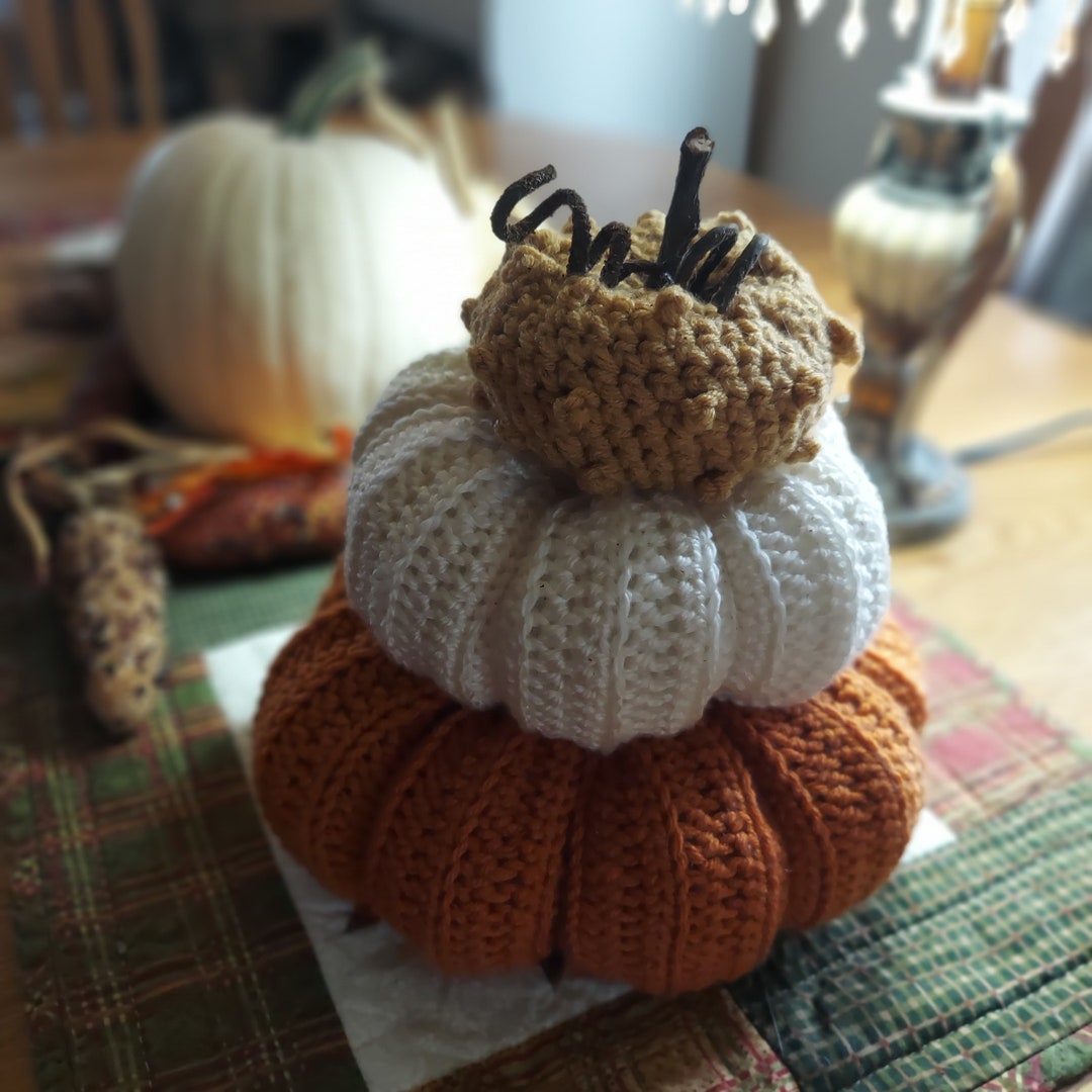 Stacked Farmhouse Crochet Pumpkins - Etsy