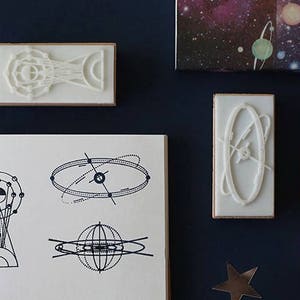 Galaxy Wooden Stamp Set Stars Stamp Universe Stamp Wood - Etsy