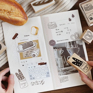Bakery Wooden Stamp Set Bread Stamp Croissant Stamp Wood Rubber Seal ...