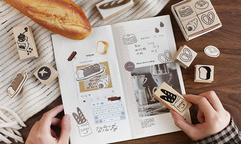 Bakery Wooden Stamp Set Bread Stamp Croissant Stamp Wood - Etsy