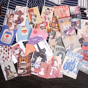 Retro Japan Stickers Box Fuji Little Sticker Ukiyo-e - Etsy