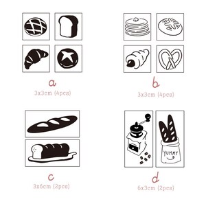 Bakery Wooden Stamp Set Bread Stamp Croissant Stamp Wood Rubber Seal ...