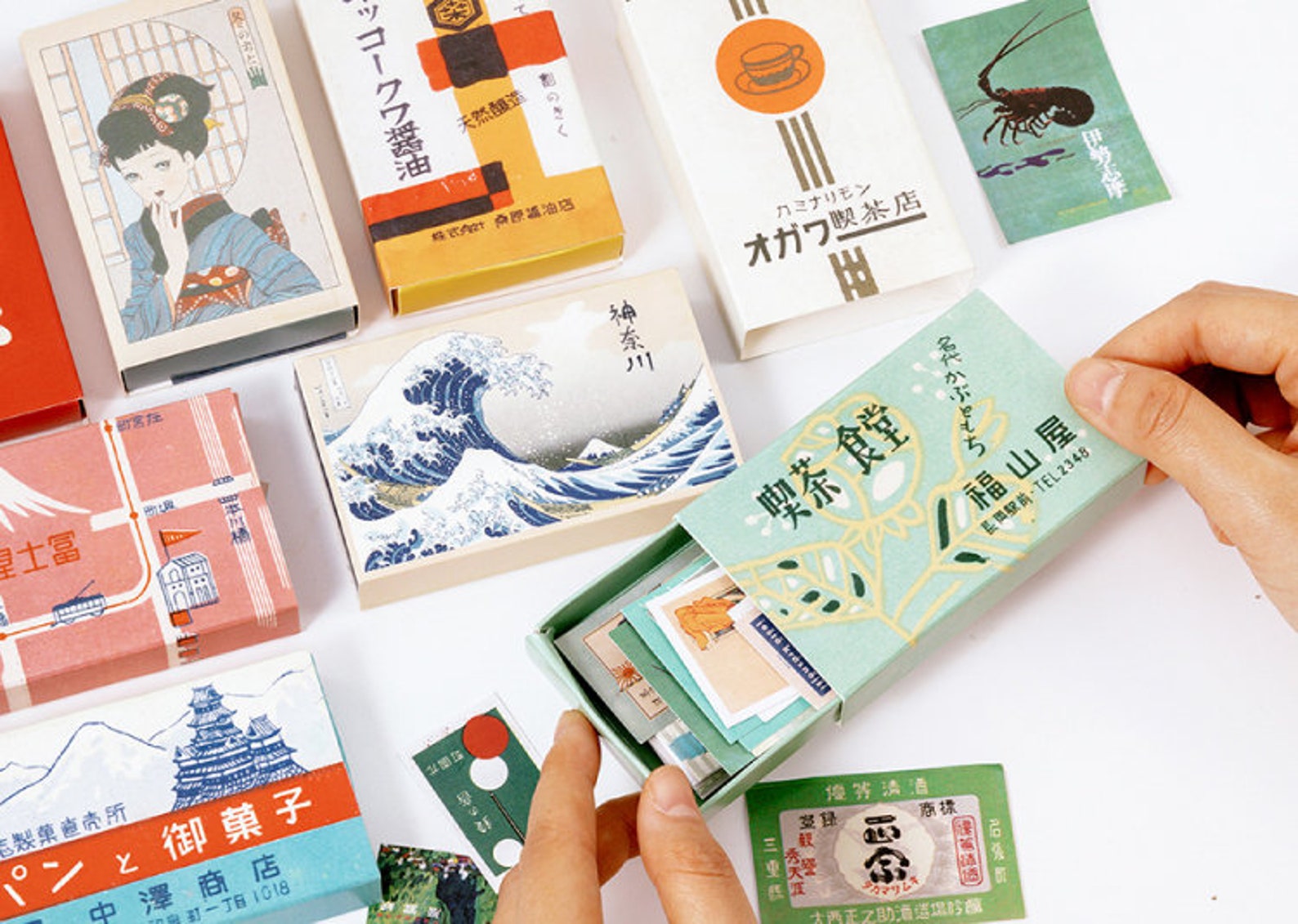 Retro Japan Stickers Box Fuji Little Sticker Ukiyo-e | Etsy